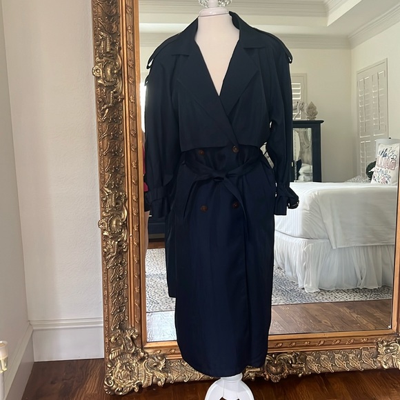 Gantos | Jackets & Coats | Gantos Vintage Dark Navy Trench Coat In Size ...